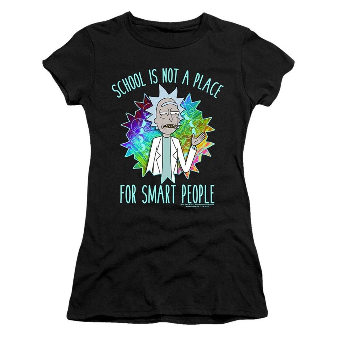 Rick and Morty School is Not for Smart People Ladies Black - Etsy