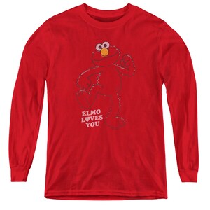 Sesame Street Elmo Loves You Kid's Red Shirts - Etsy