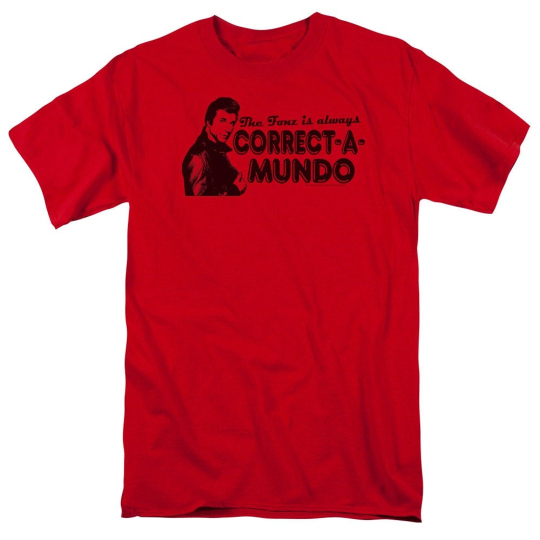 Happy Days the Fonz is Always Correct-a-mundo Adult Red Shirts - Etsy