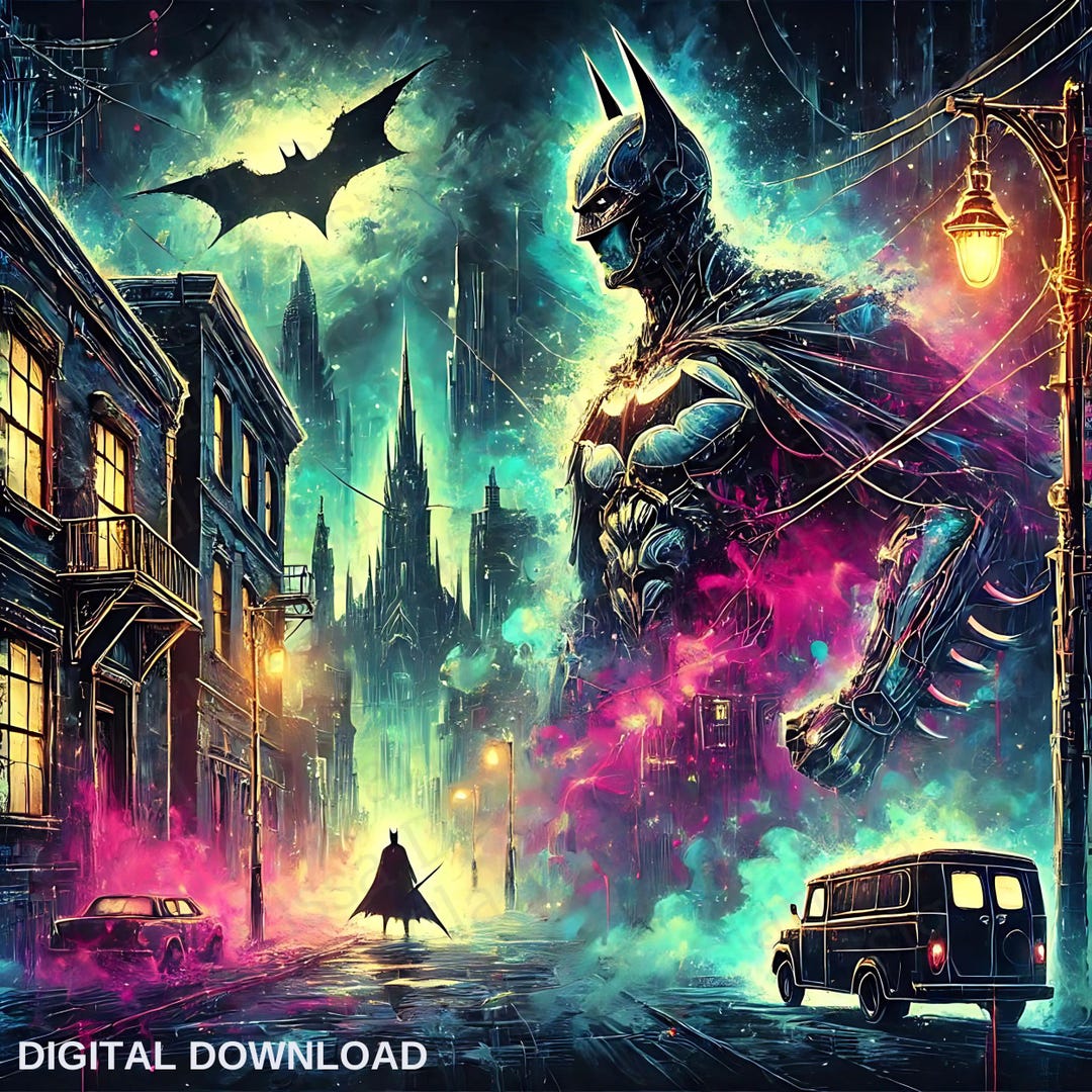 Dark Knight Graphic Novel Style Gotham, PNG PDF Files, DTF, Sublimation ...