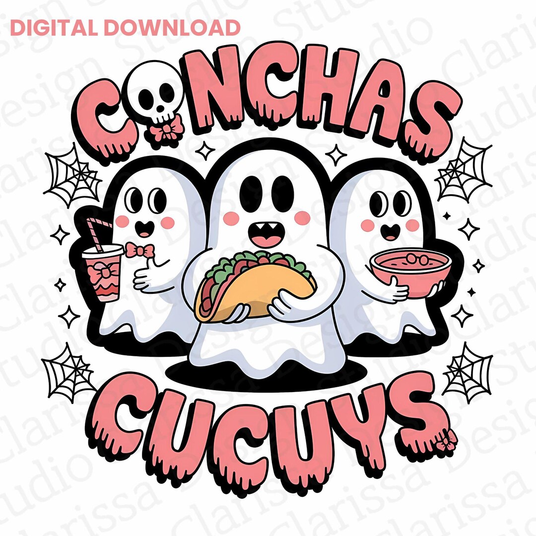 Conchas and Cucuys Printable, Mexican Ghost, Spooky Conchas, Fantasmas ...