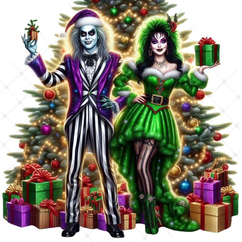 5 High-quality 300DPI Christmas Lydia and Beetlejuice PNG Files ...