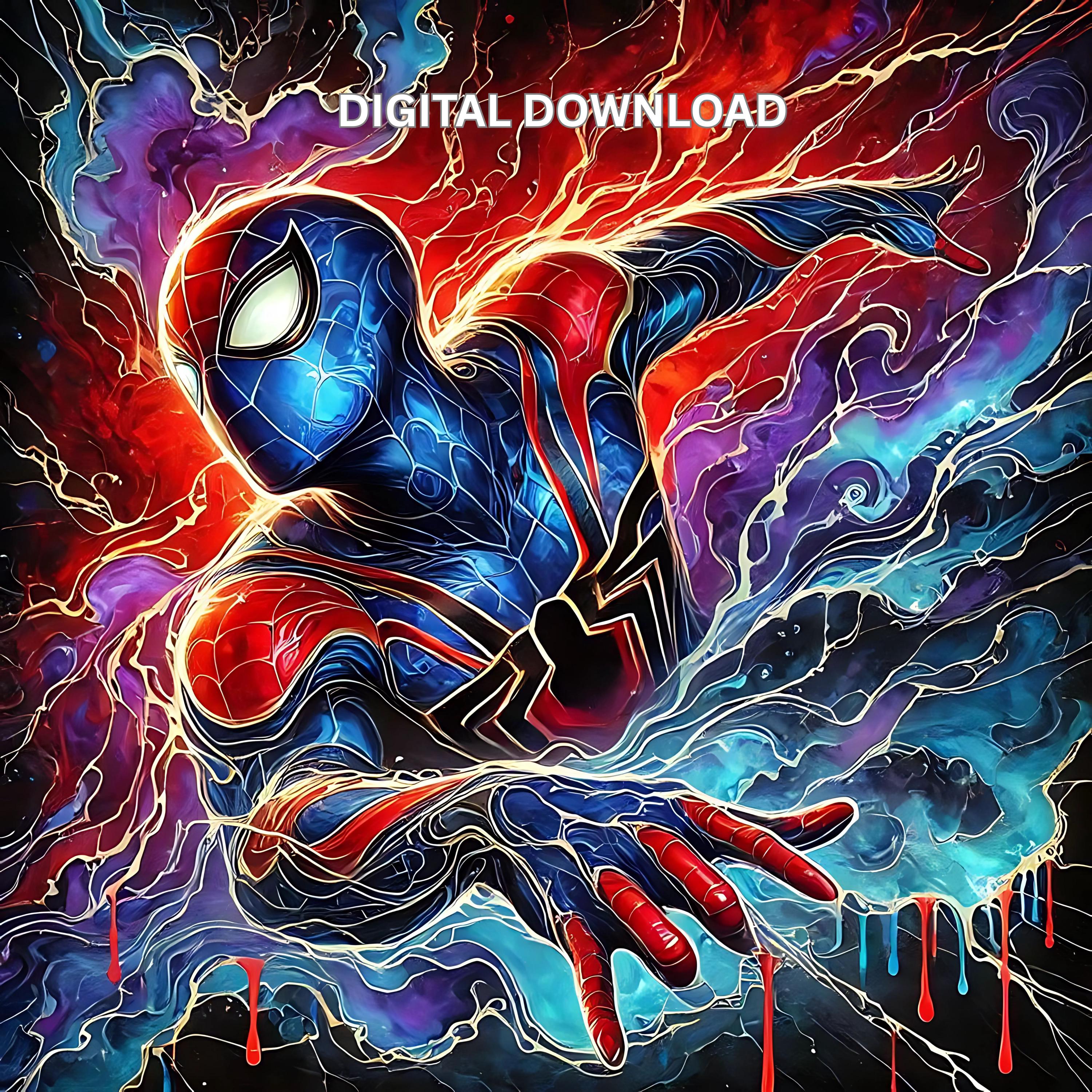 3D Super Spider Hero Marble Seamless Tumbler Wrap Skinny Sublimation ...