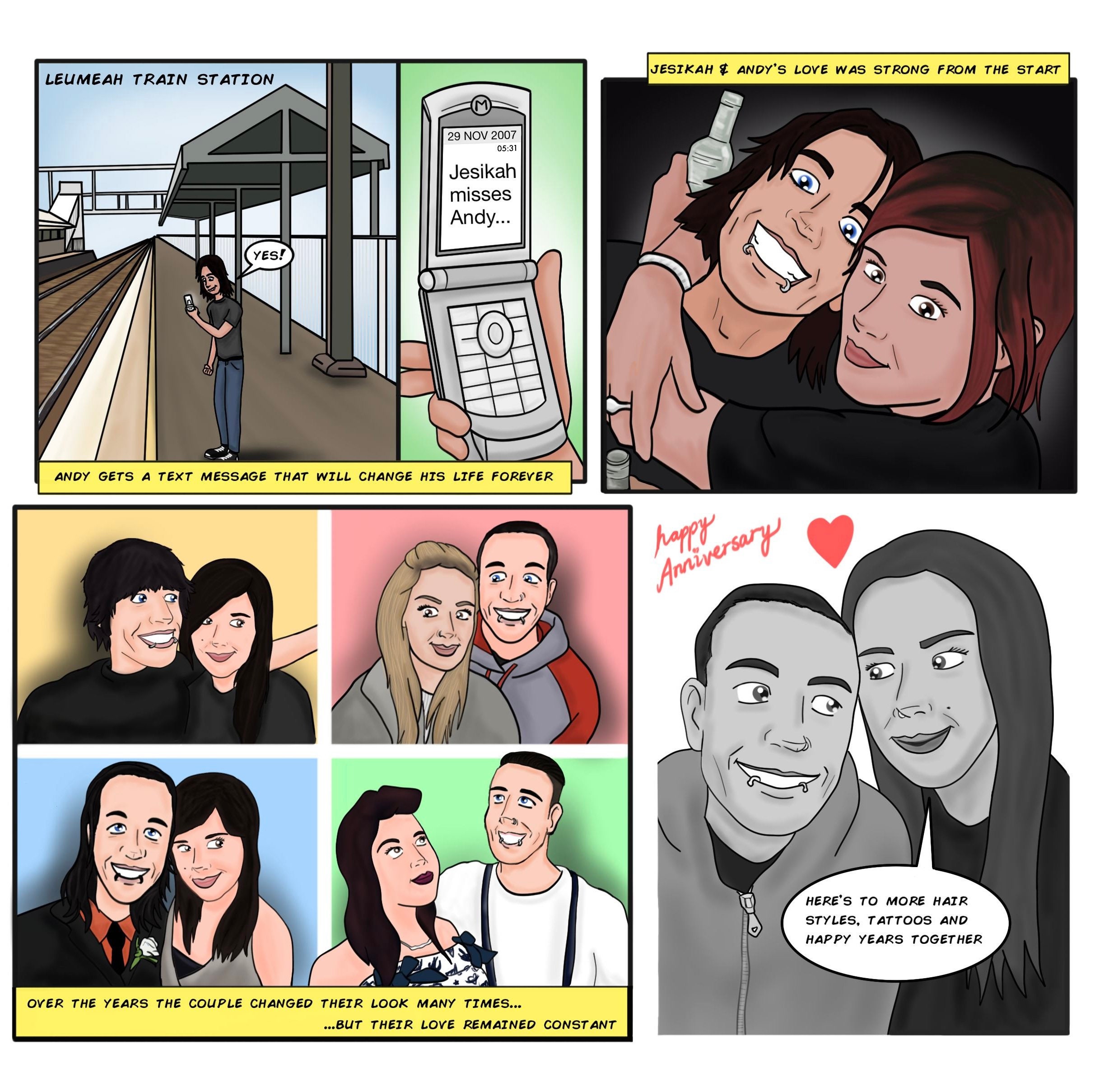 Personalised Custom Comic Strip Anniversary Gift Love Story - Etsy