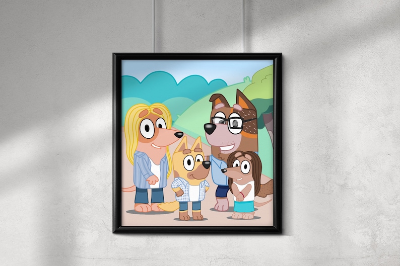 Custom Personalised Bluey Style Family Portraits High - Etsy