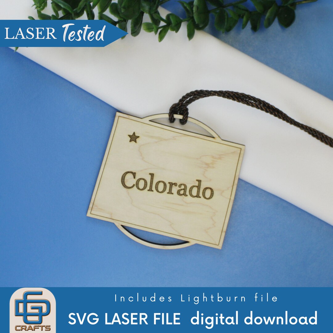 SVG State Shape Outline of Colorado Ornament SVG File Lightburn File ...