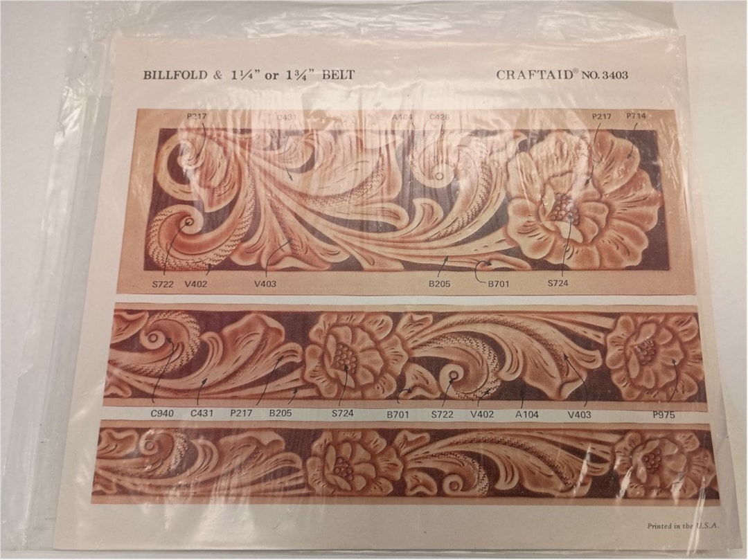 Vintage Craftaid LEATHER Belt and Wallet Billfold Template No.3403 - Etsy