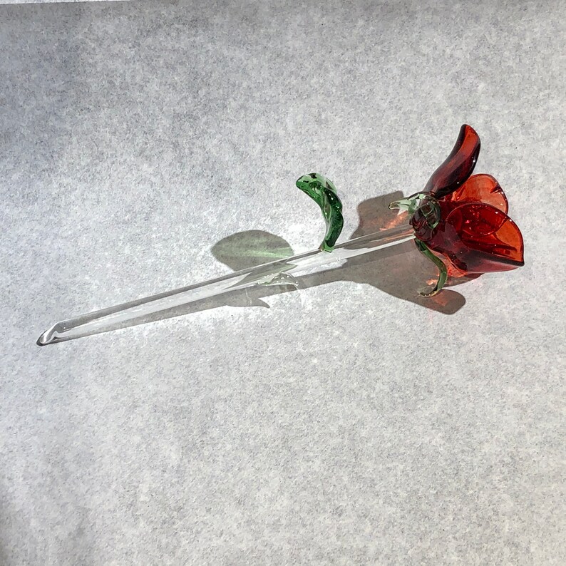 Blown Glass Rose - Etsy