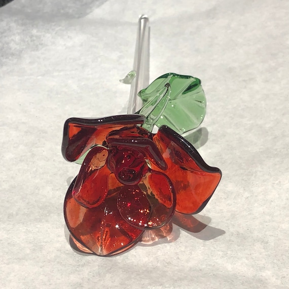 Blown Glass Rose | Etsy