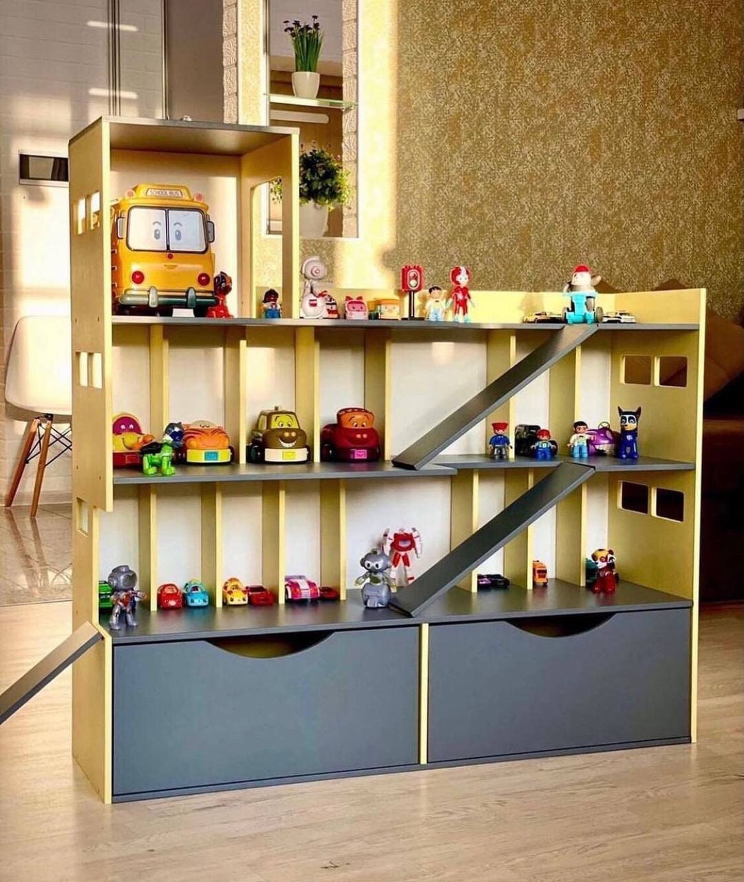 Handmade Large Wooden Toy Car Parking Garage - Multi-level Playset for ...