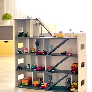 Handcrafted Toy Car Parking Garage - Multilevel Storage Display for ...