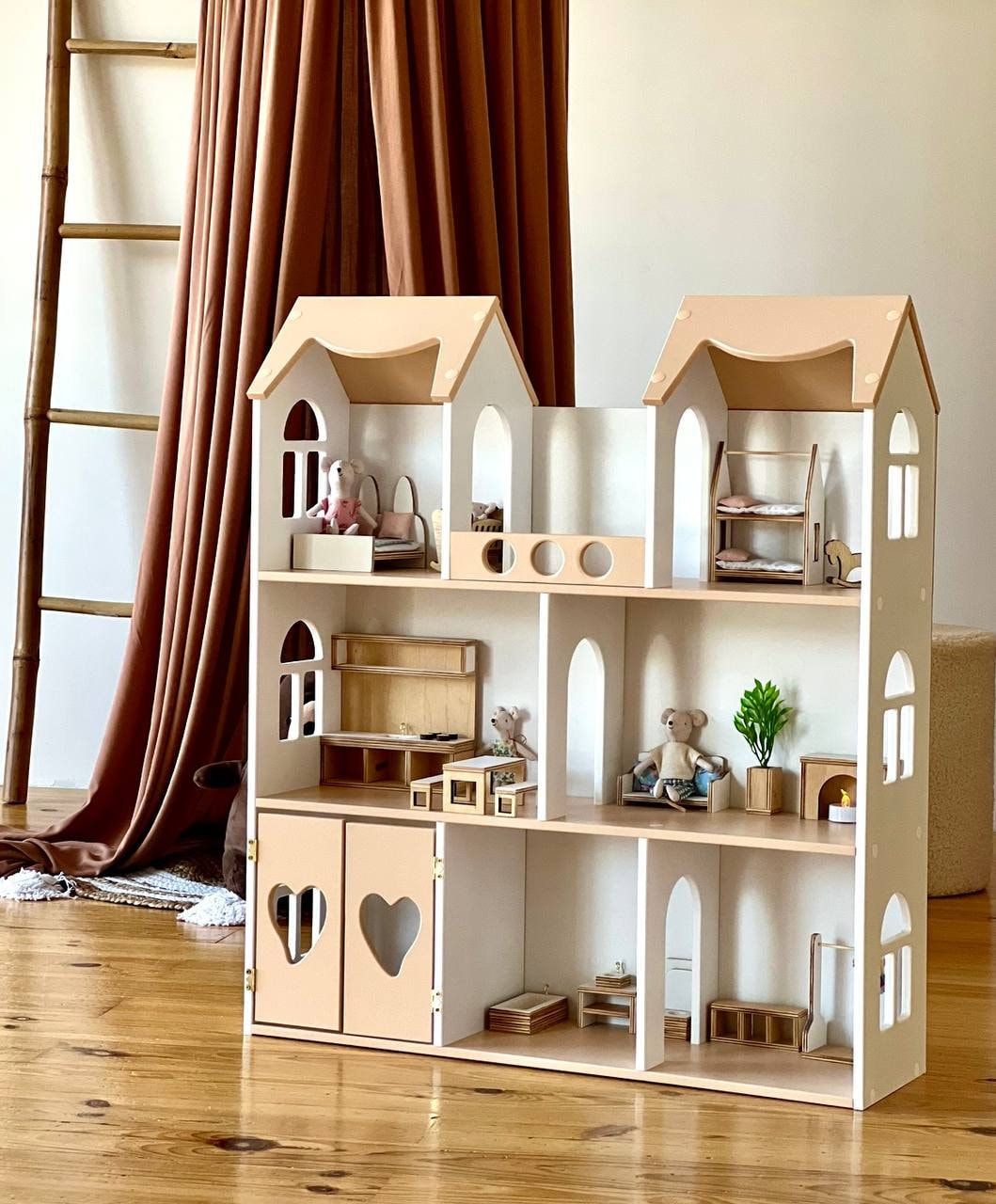 Handmade Wooden Dollhouse for Dolls - Eco-friendly Toy House - Etsy