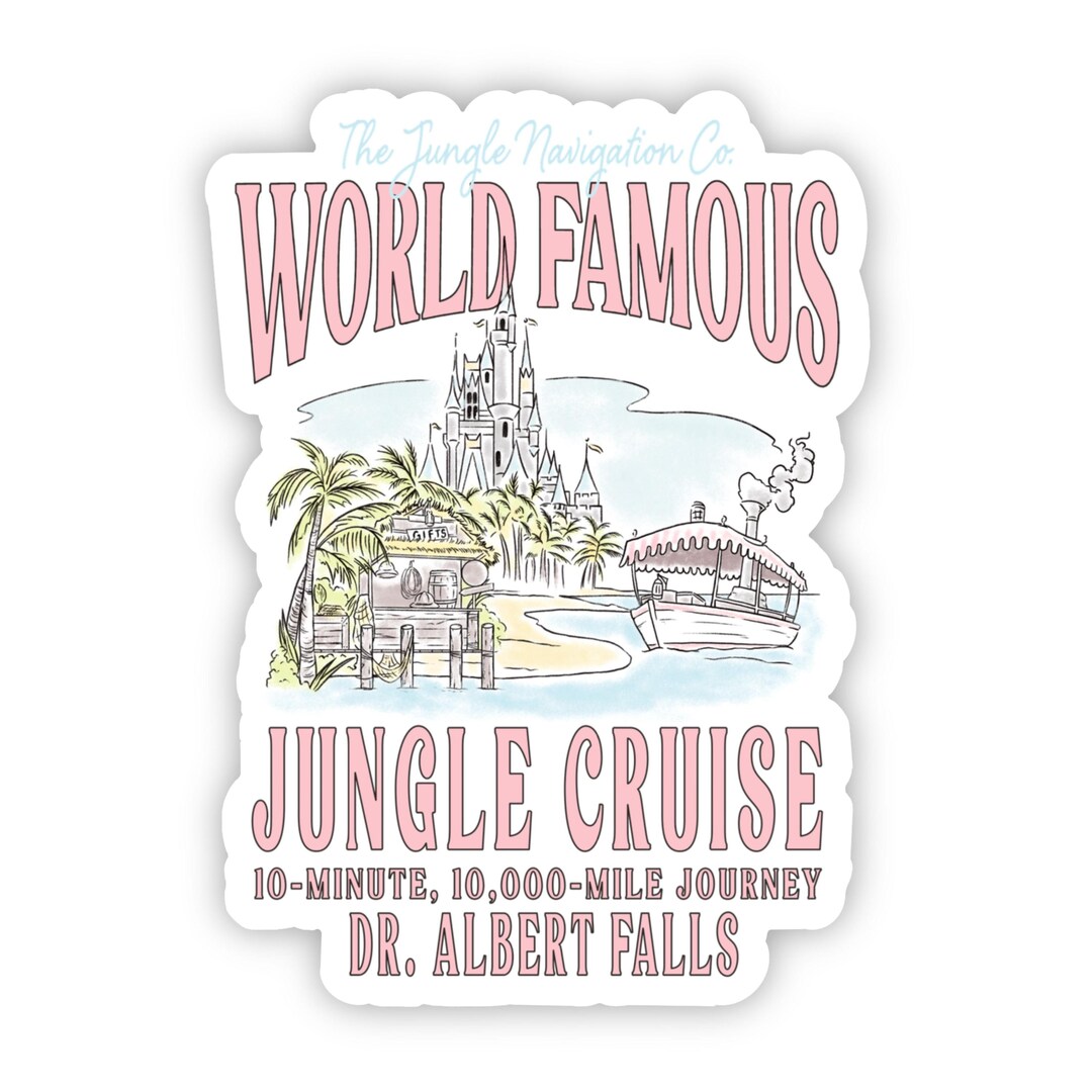 Jungle Cruise Destination Sticker, Water Bottle Decal, Vinyl Die Cut ...