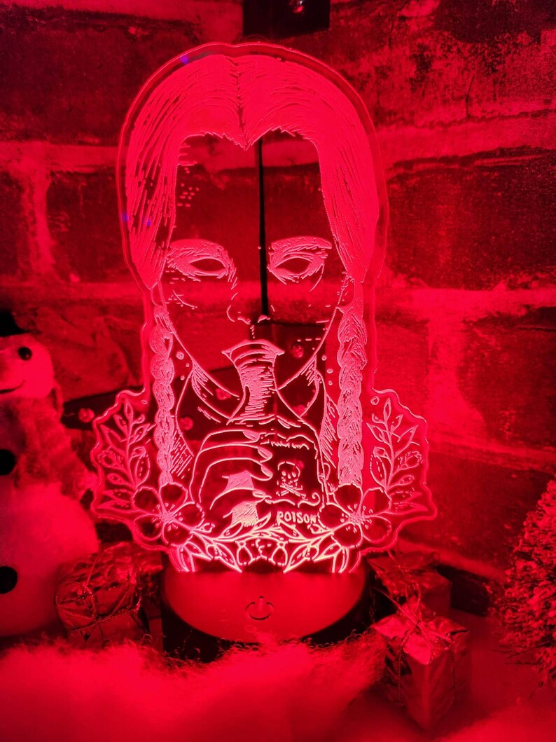 Wednesday Addams LED Lamp SVG – 3D Illusion Laser Cut File (digital ...