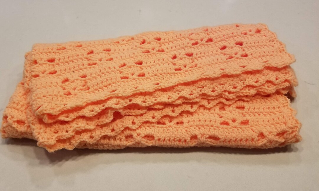 Orange Crocheted Blanket - Etsy