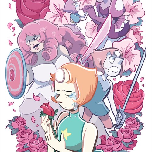 Steven Universe: A Single Pale Rose print - Etsy
