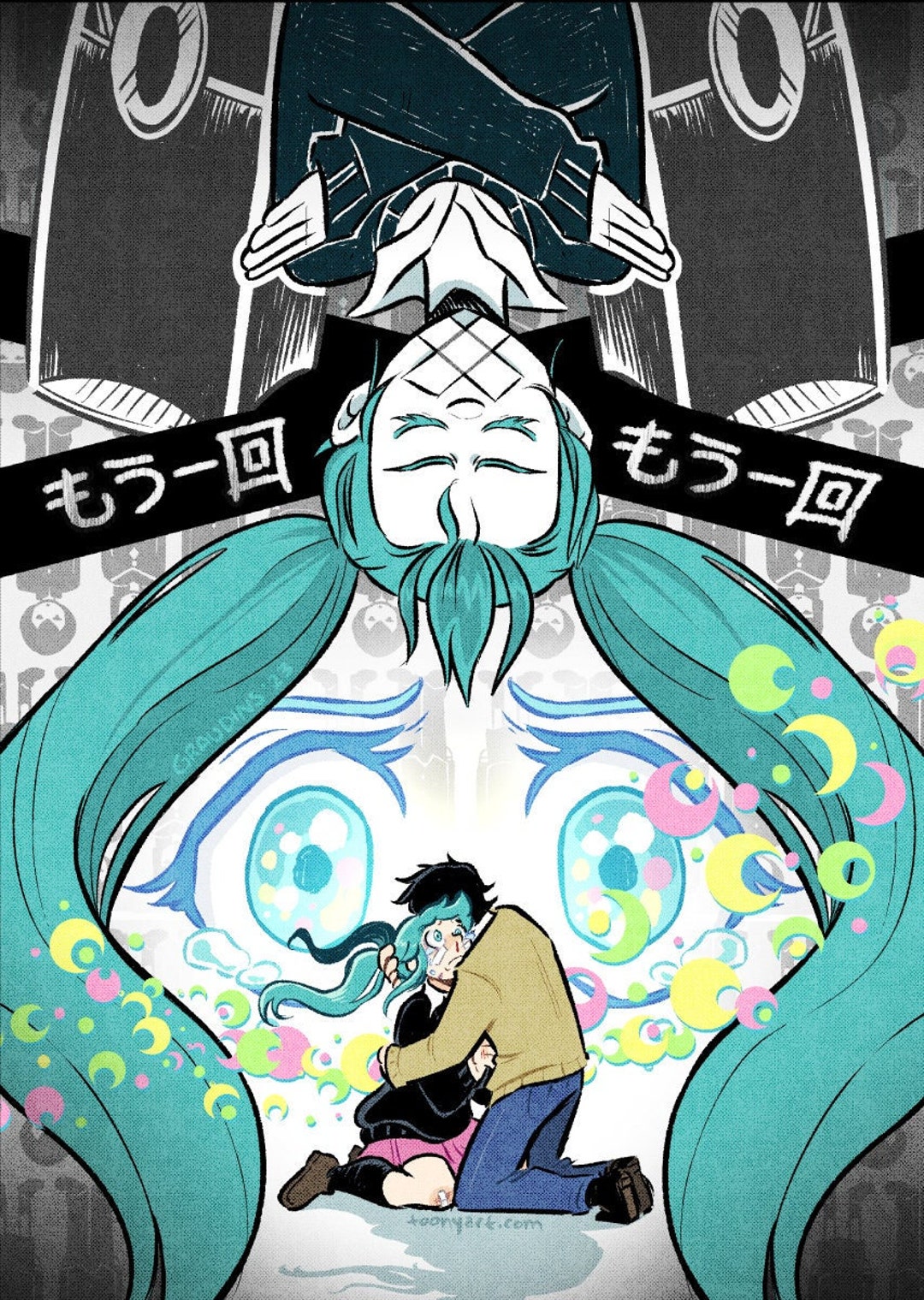 Rolling Girl Miku (mini Print) - Etsy