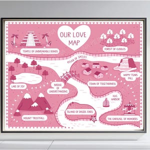 A Cute Printable Love Map. Saint Valentine's Day Card Print. Valentine ...