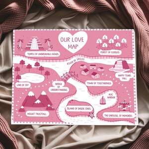 A Cute Printable Love Map. Saint Valentine's Day Card Print. Valentine ...