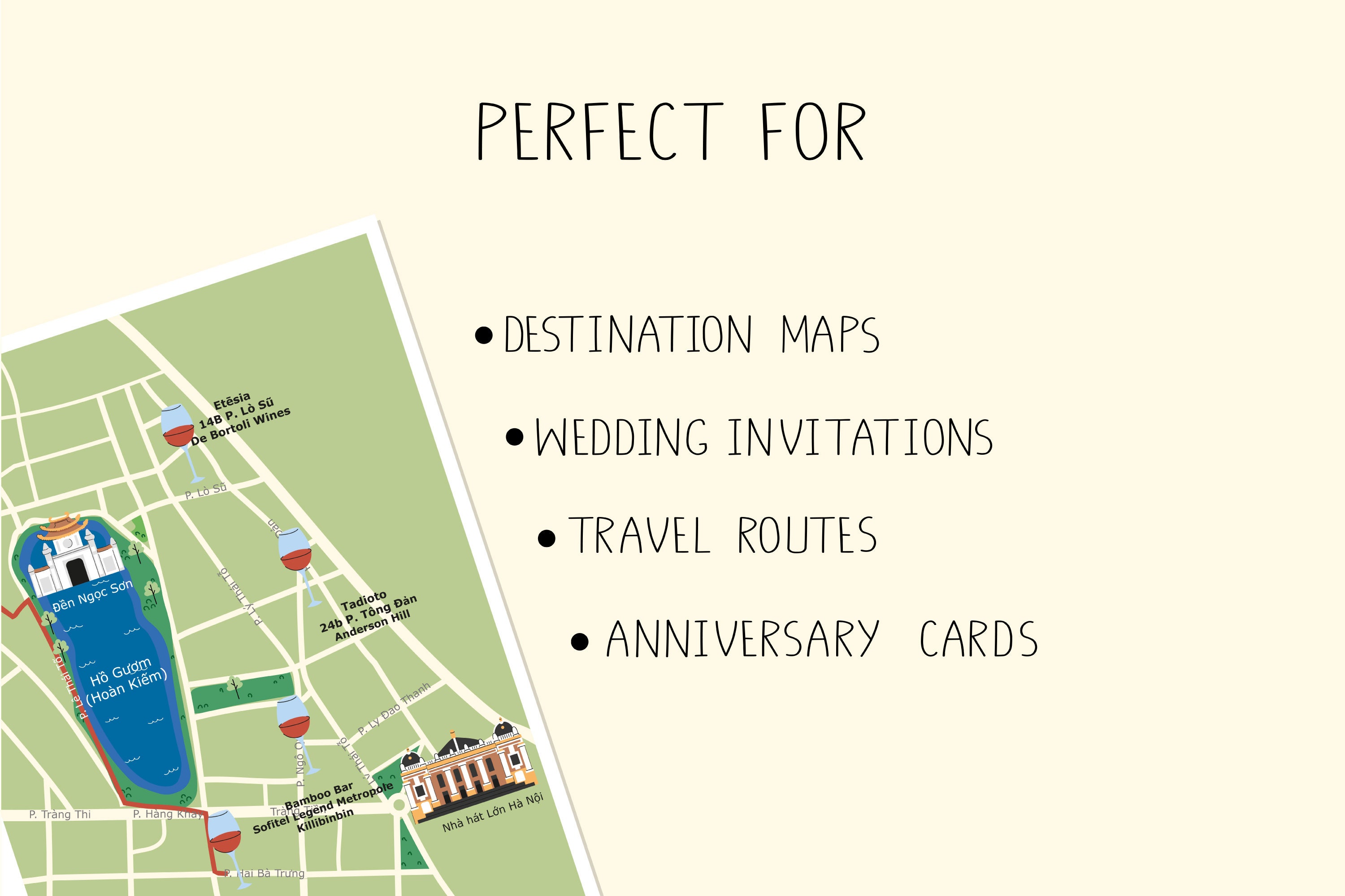 Custom Illustrated Cartoon Map, Travel Map, Event Map, Destination Map ...