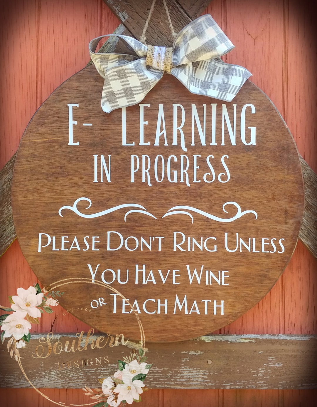 E-learning Sign, Distance Learning, Homeschooling Sign, Do Not Disturb ...