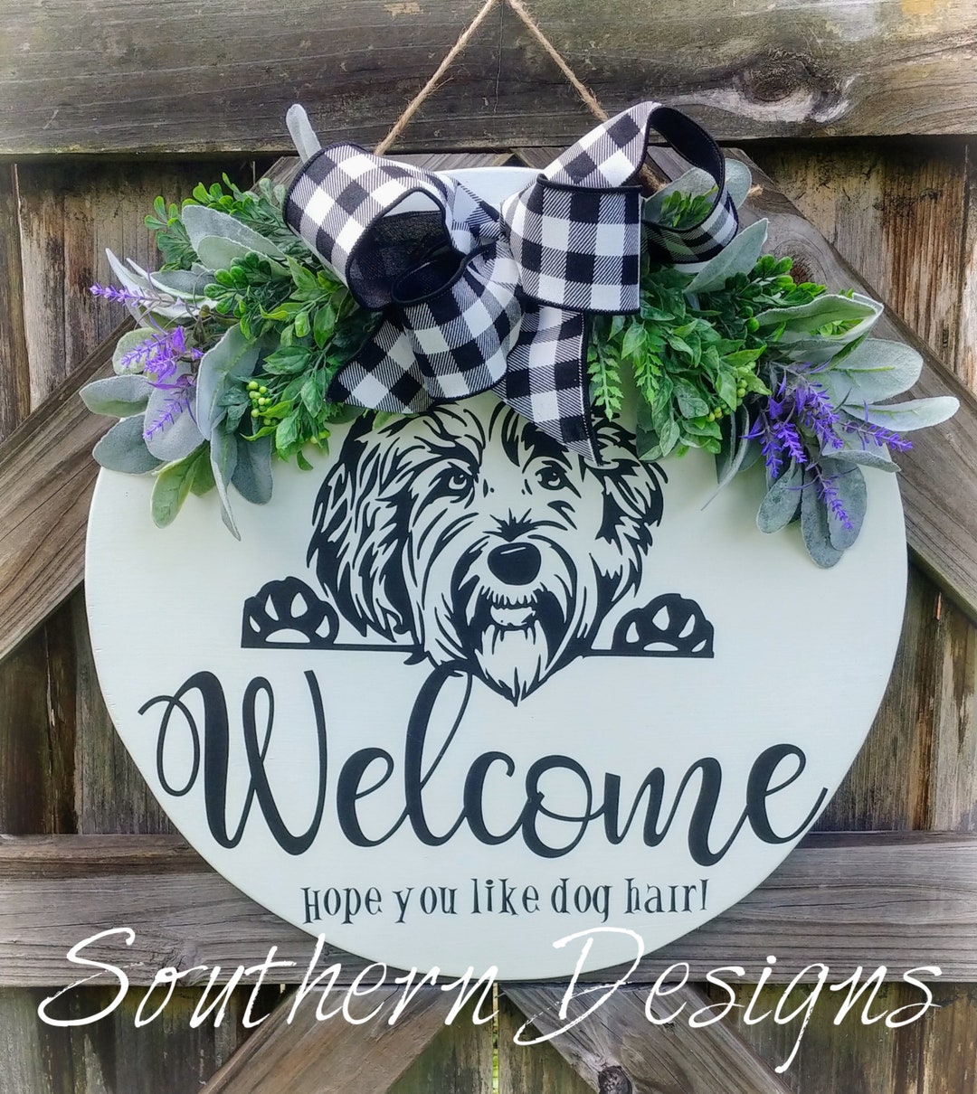 Door Decoration, Goldendoodle Welcome Sign, Hope You Like Dog Hair Sign ...
