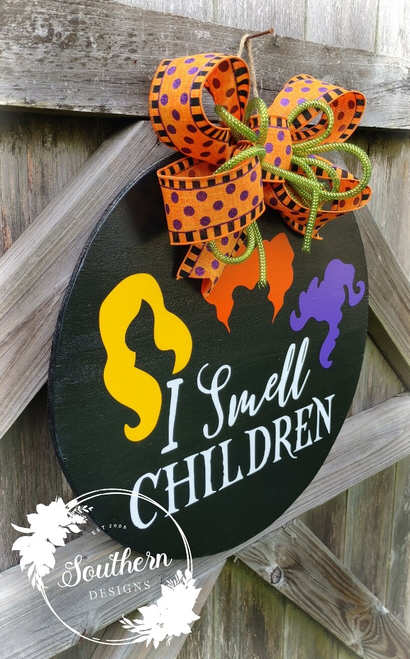 I Smell Children Door Hanger Halloween Door Decor | Etsy