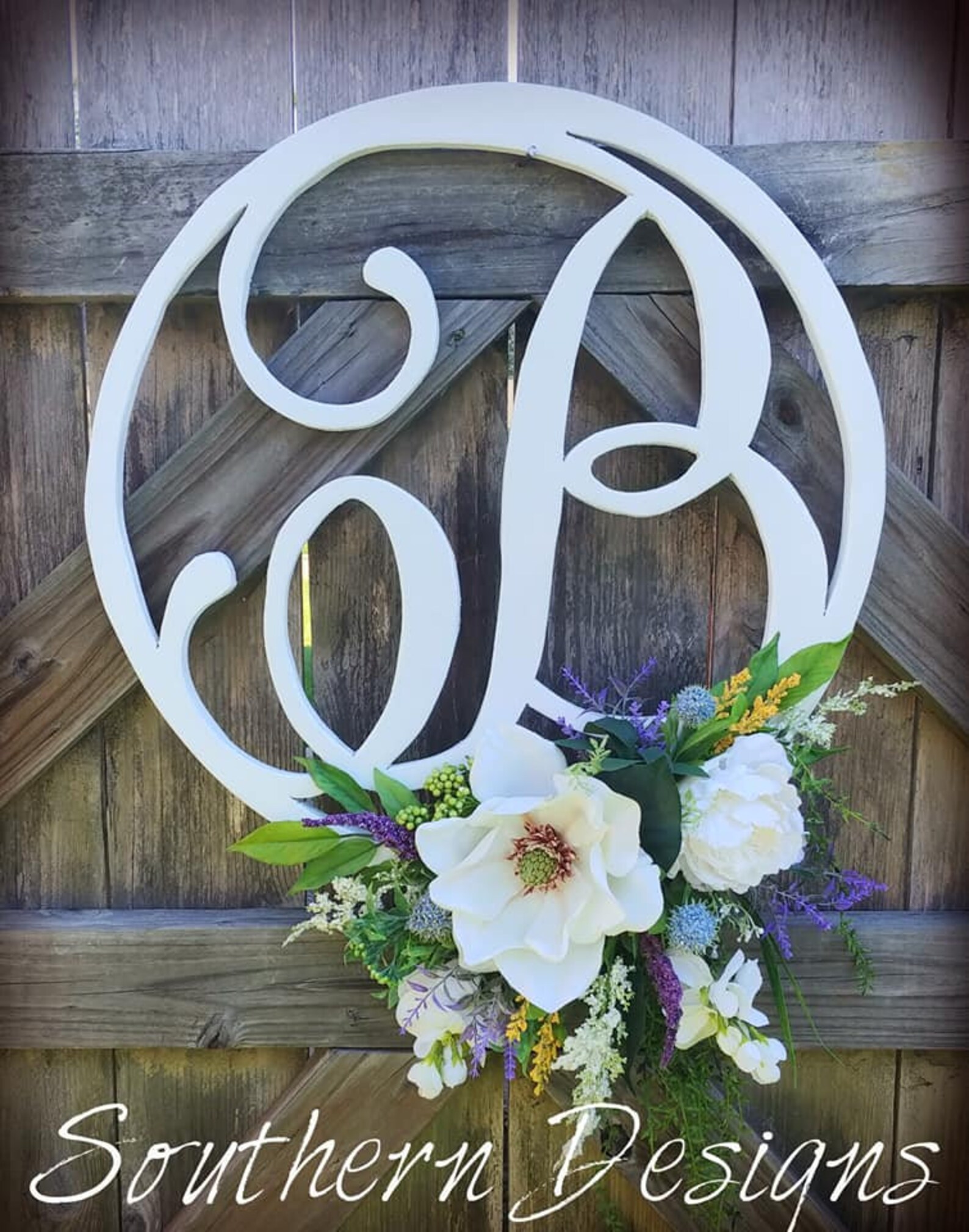 Made to Order Monogram Wreath Letter B Front Door Wreath - Etsy