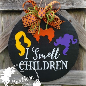 I Smell Children Door Hanger, Halloween Door Decor, Front Door ...
