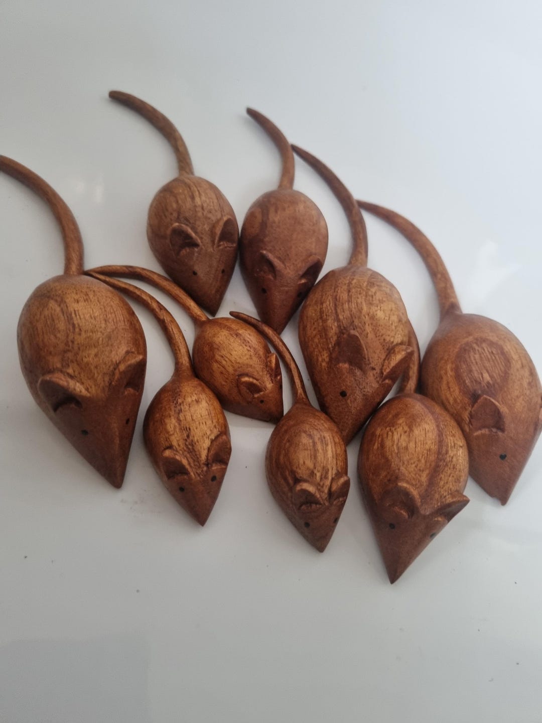 Wooden Mice 3 Natural Wood Mice Family of Cute Mice Handmade in Bali ...