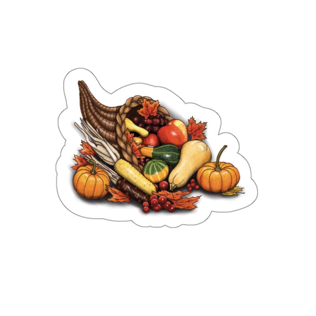 Cornucopia Kiss-cut Sticker, Harvest Sticker, Thanksgiving Decor, Fall ...