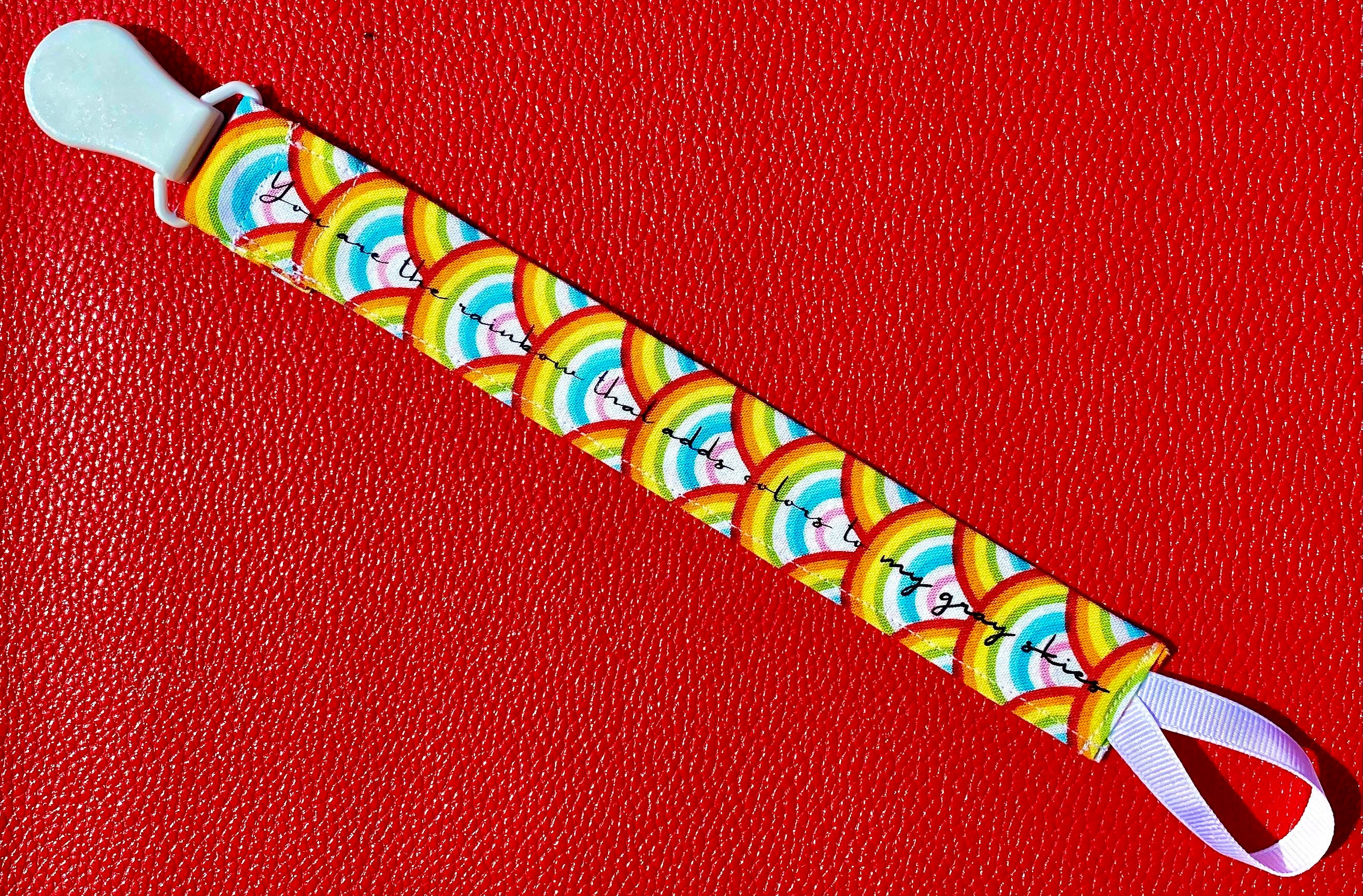 Rainbow Pacifier Clip - Etsy