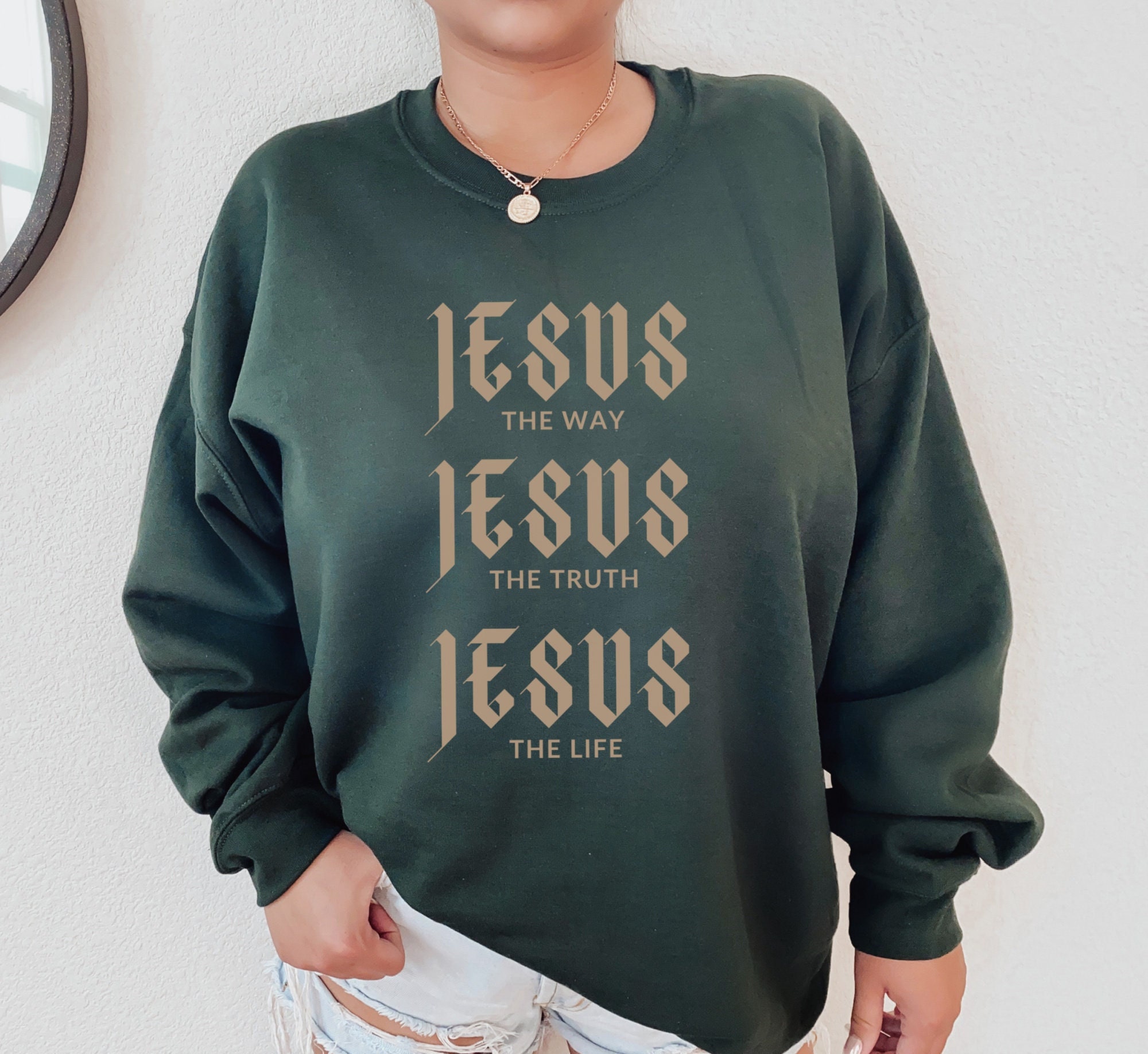 Jesus Crewneck Jesus is the Way Jesus Clothes Christian Sweatshirt ...