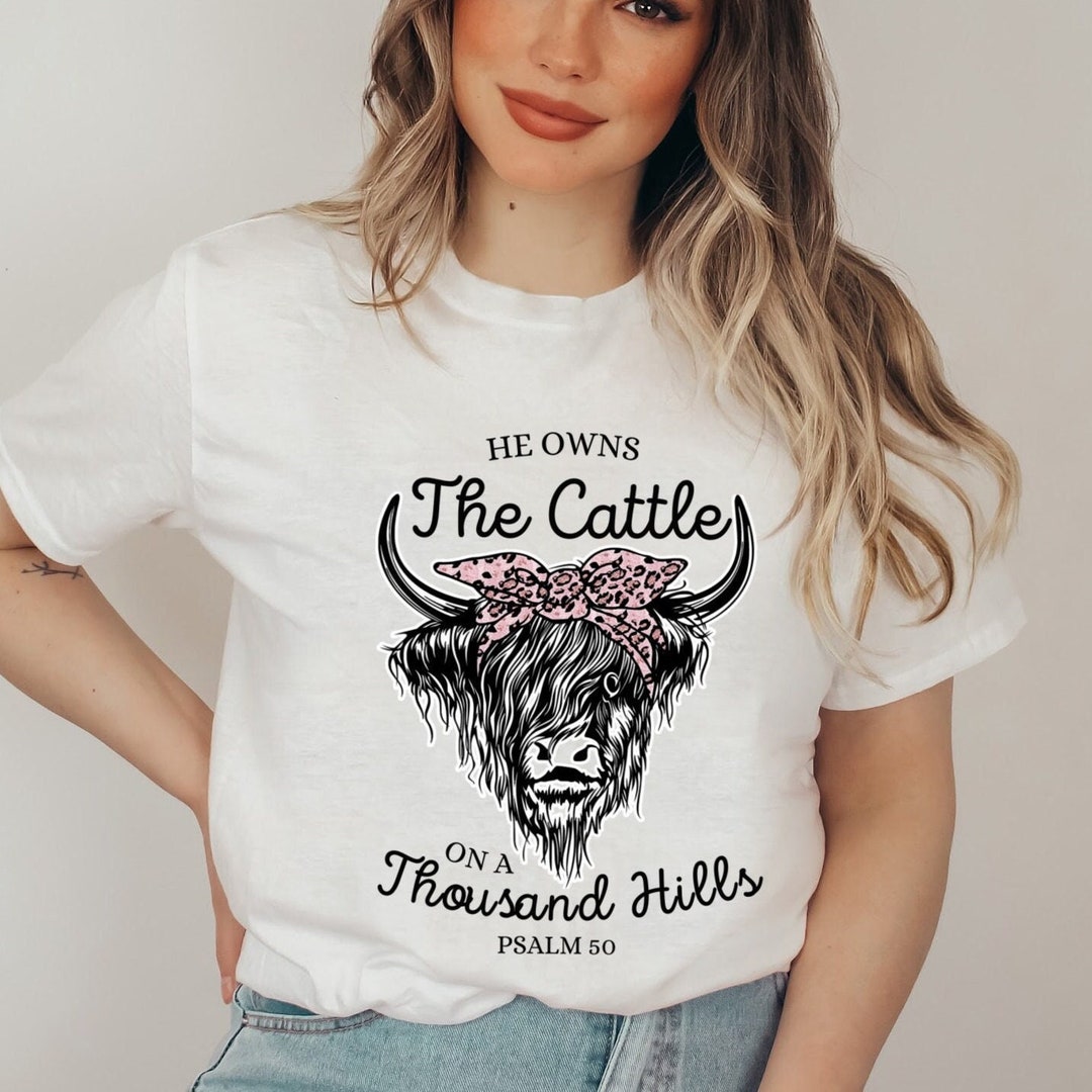 Christian Crewneck Highland Cow Jesus Clothes Highland Cow Shirt ...