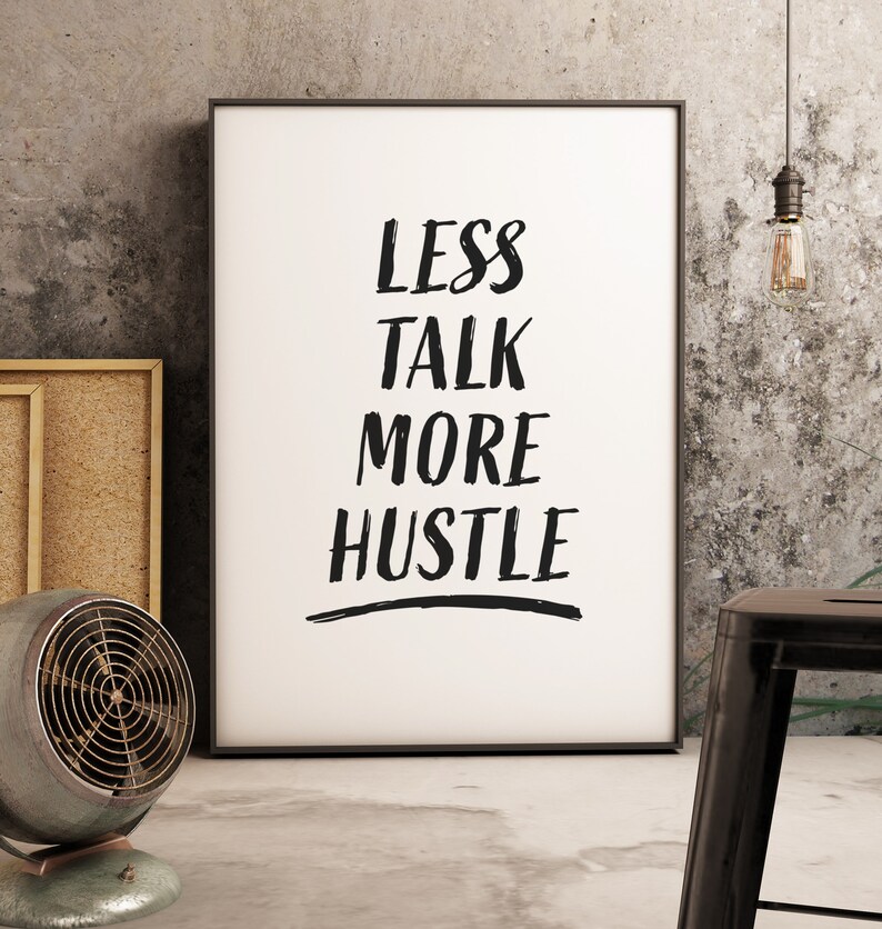 More Hustle, PRINTABLE Wall Art, Home Decor, Office Wall Art, Modern ...