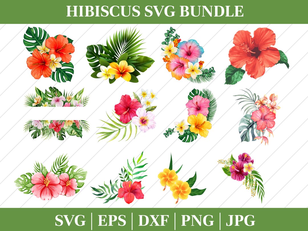 Flowers Svg, Flower Svg, Hibiscus Svg, Tropical Flower Svg, Hawaiian ...