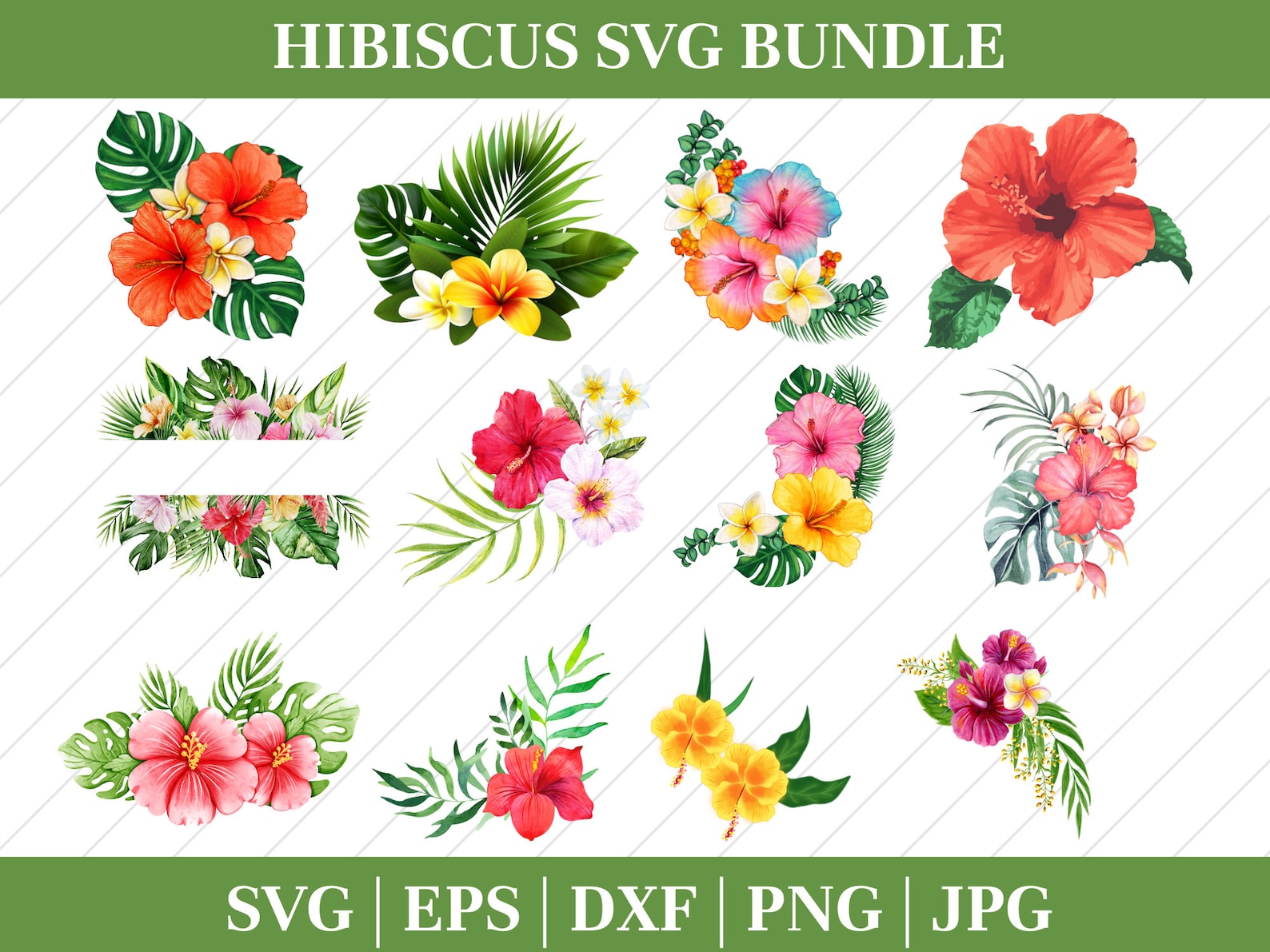 Flowers Svg, Flower Svg, Hibiscus Svg, Tropical Flower Svg, Hawaiian ...