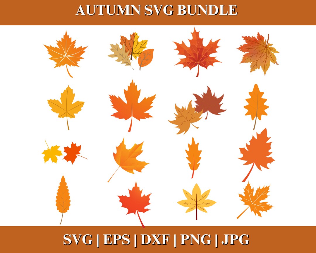 Autumn Leaves SVG, Fall Leaf Clipart Bundle, Maple Leaf Cut File for ...