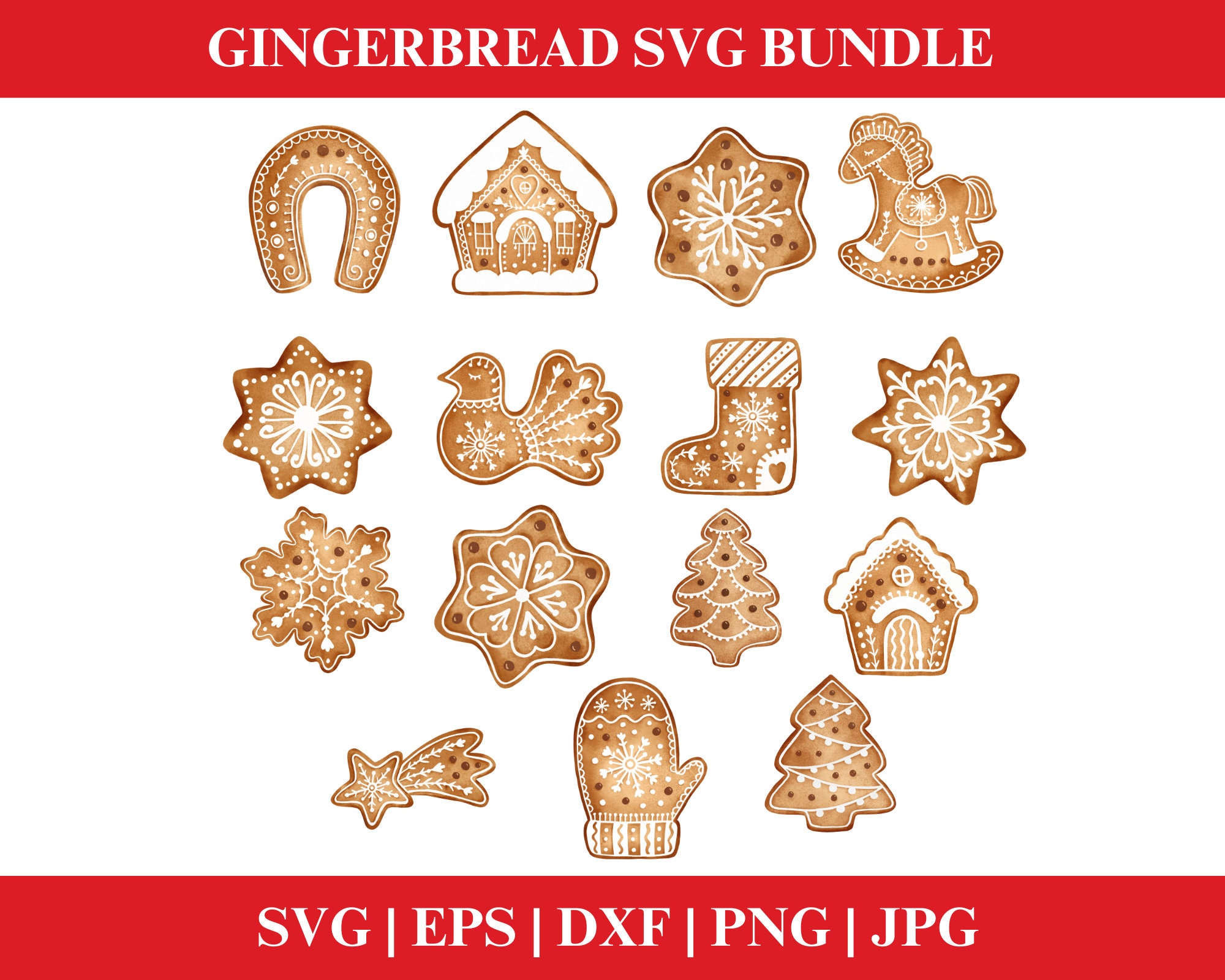 Christmas Gingerbread SVG Bundle, Christmas PNG, Gingerbread SVG ...