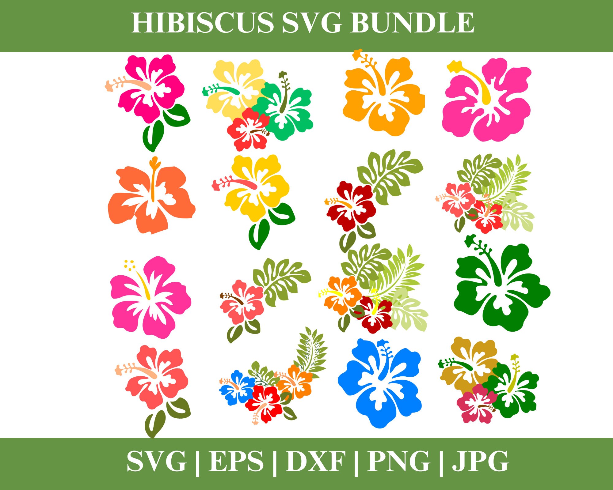 Hibiscus Vector SVG, Flower Svg, Hibiscus Svg, Tropical Flower Svg ...
