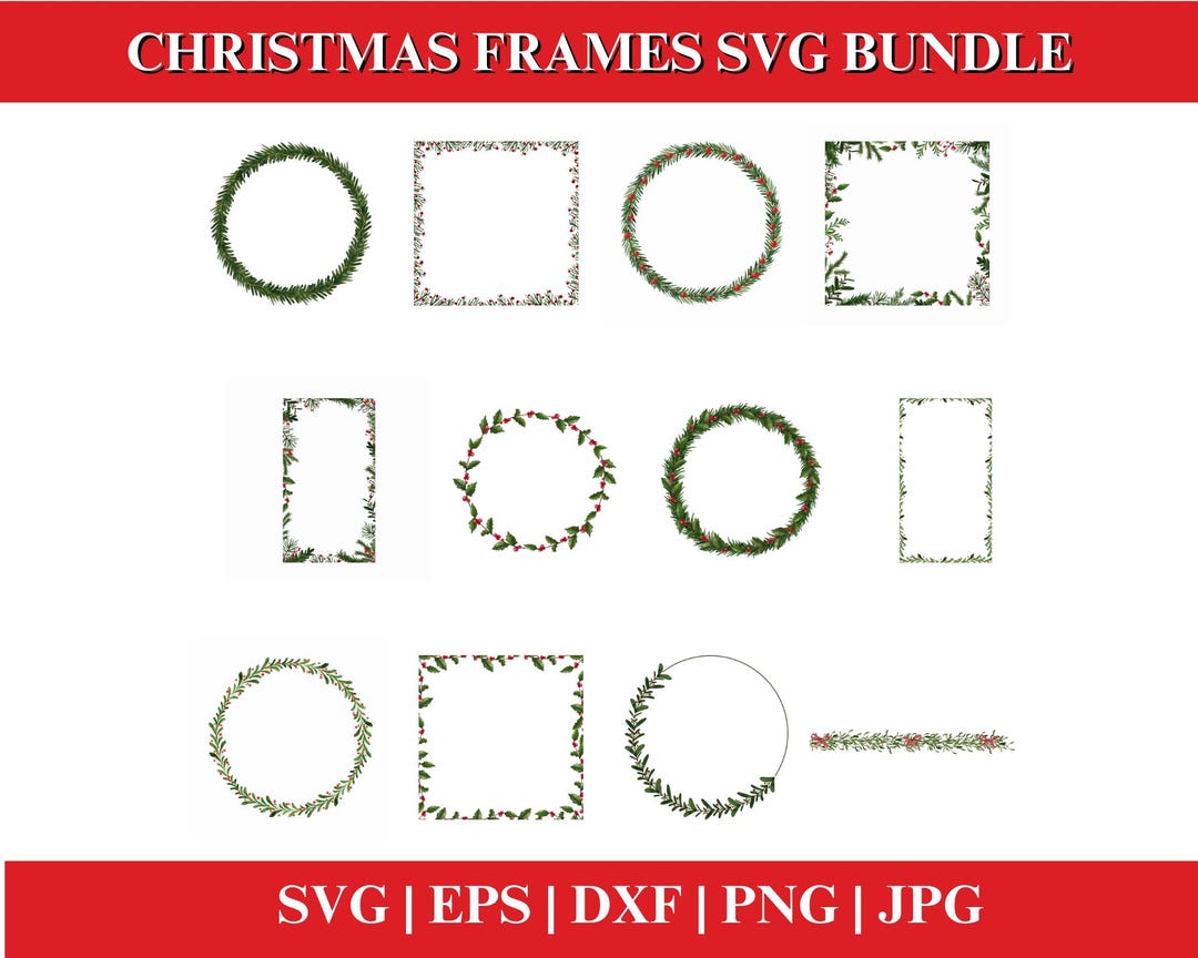 Watercolor Christmas Frames PNG Clipart, Merry Christmas Holiday Wreath ...
