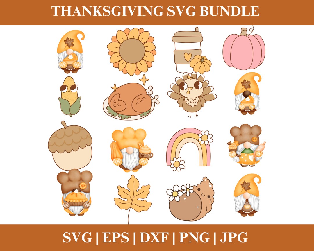 Groovy Thanksgiving SVG Bundle, Fall SVG Bundle, Fall Svg, Autumn Svg ...