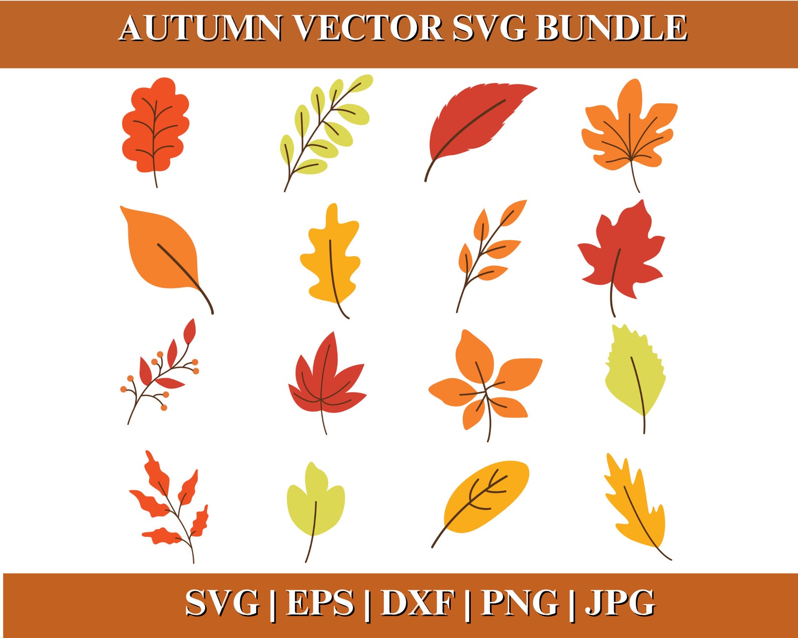 Autumn Leaves SVG, Fall Leaf Clipart Bundle, Maple Leaf Cut File for ...