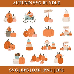 Pumpkins Clipart, Fall Pumpkin PNG, Pumpkin SVG, Fall Autumn Clipart ...