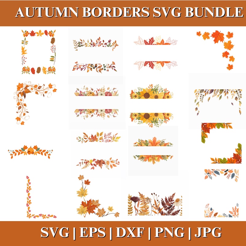 Fall Leaf Border Watercolor - Etsy