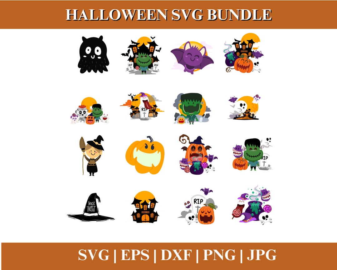 HALLOWEEN SVG Bundle, Halloween Cut Files for Cricut, Halloween Clipart ...