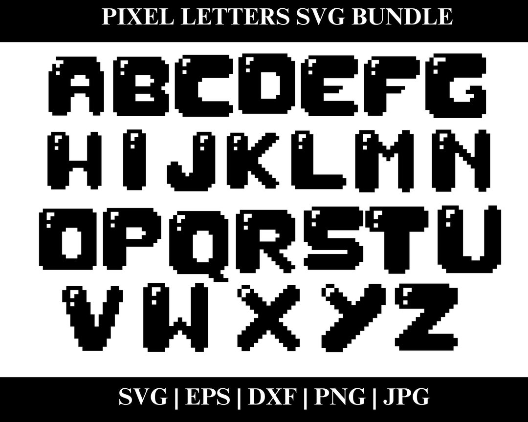 Pixel Letters SVG, Retro Font PNG, Game Alphabet, Arcade Letters, Retro ...