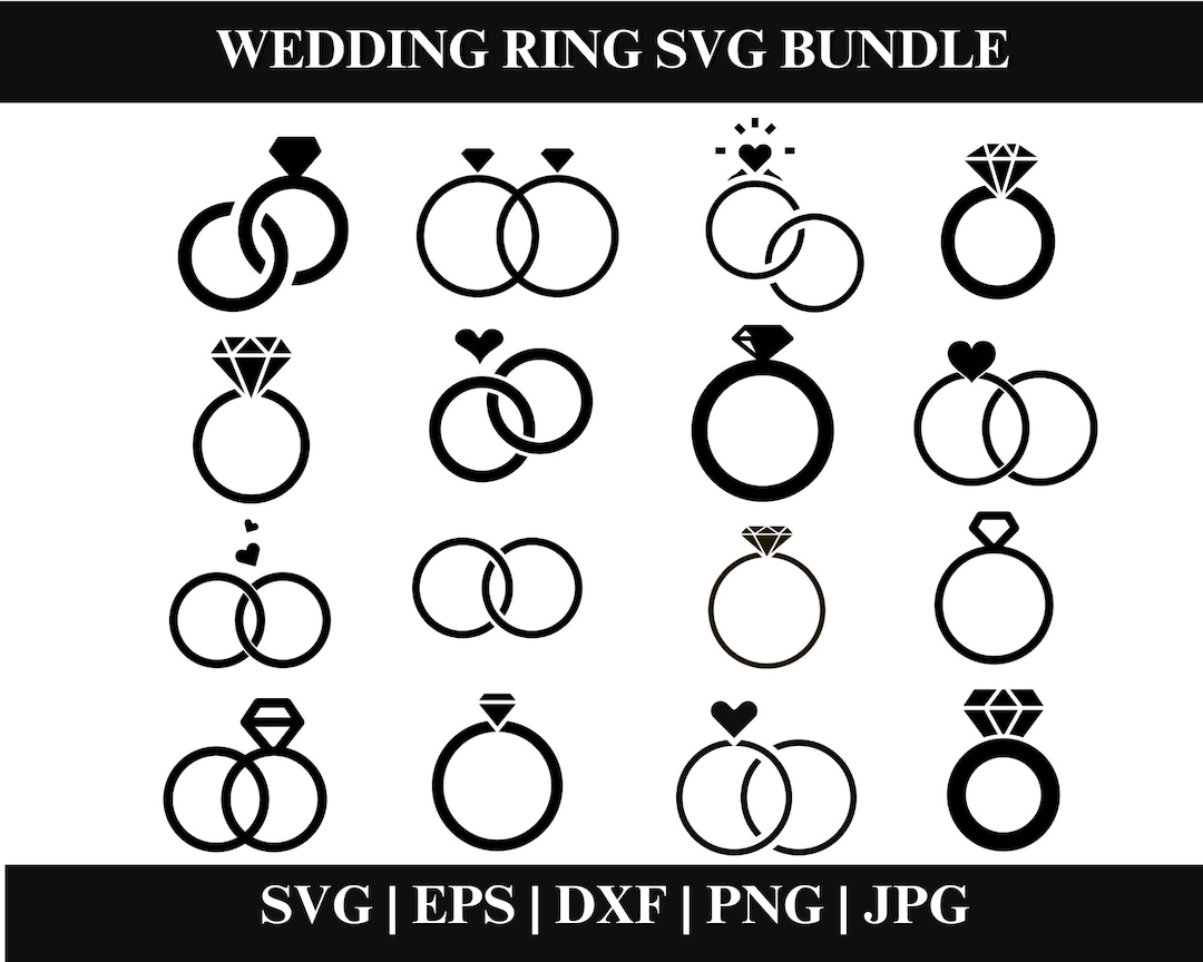 Wedding Ring SVG Bundle, Wedding Ring Clipart, Wedding Ring SVG Cut ...