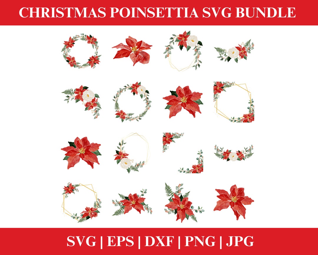 Christmas Poinsettia SVG, Christmas Ornament Svg, Christmas Clip Art ...