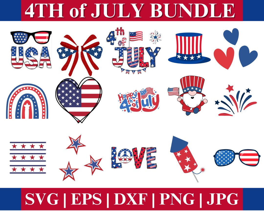 4th of July SVG Bundle, Independence Day, USA Flag, Patriotic Cricut ...
